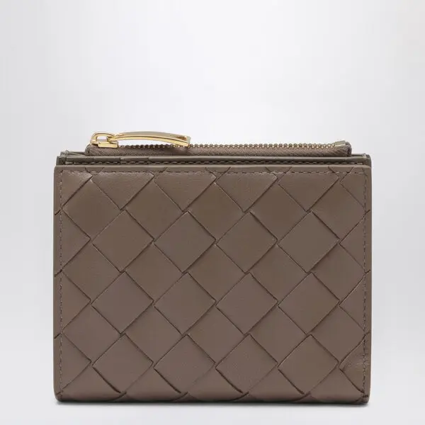 Bottega Veneta Small Bi-fold Intrecciato Wallet In Beige Pinecone - Brown
