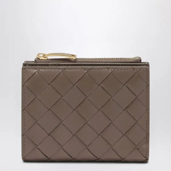 Bottega Veneta Small Bi-fold Intrecciato Wallet In Beige Pinecone - Brown