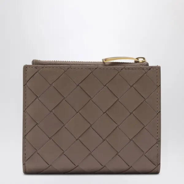 Bottega Veneta Small Bi-fold Intrecciato Wallet In Beige Pinecone - Brown