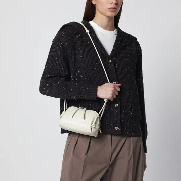 Bottega Veneta Intrecciato Leather Concert Pouch - White