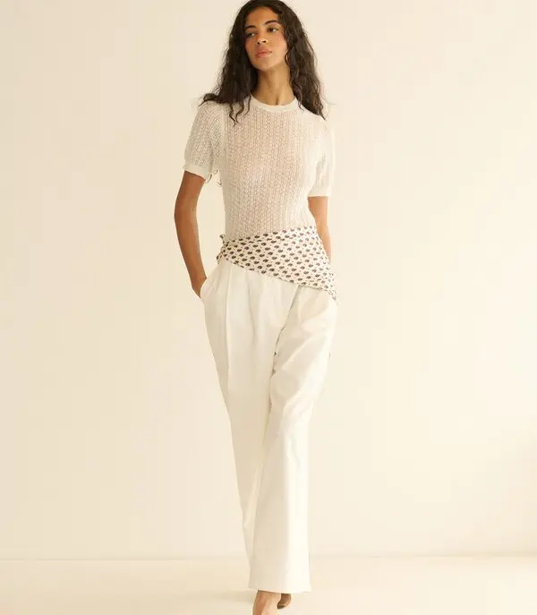 DÔEN Monica Pointelle Sweater - Ivory