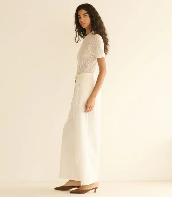 DÔEN Monica Pointelle Sweater - Ivory
