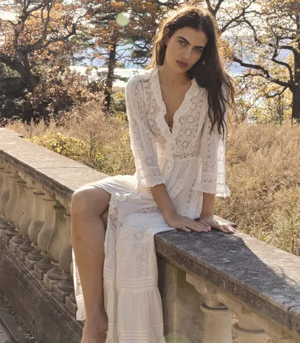 DÔEN Clemencia Organic Cotton Voile Dress - Salt