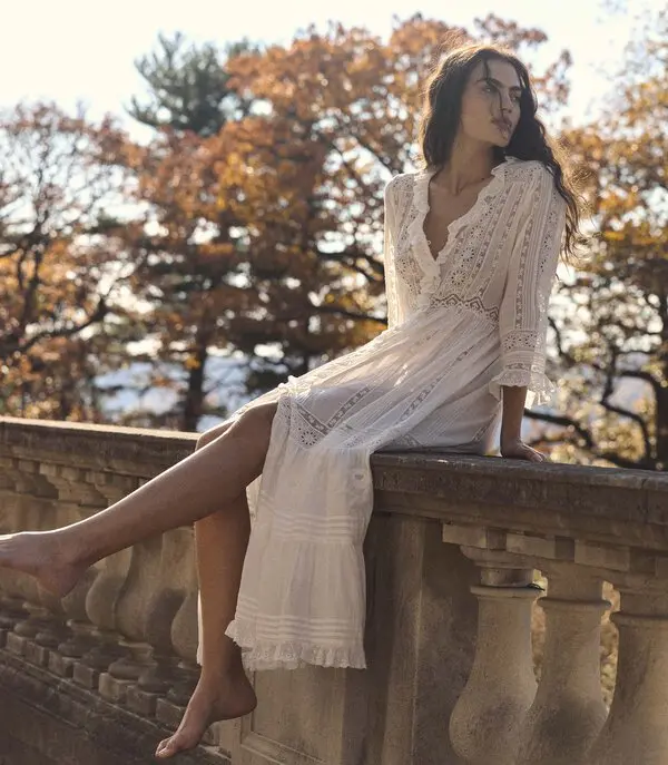 DÔEN Clemencia Organic Cotton Voile Dress - Salt