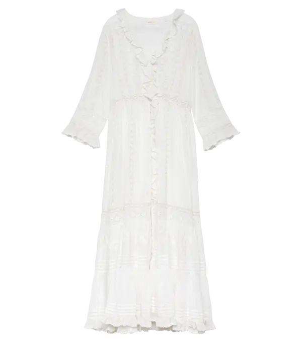 DÔEN Clemencia Organic Cotton Voile Dress - Salt