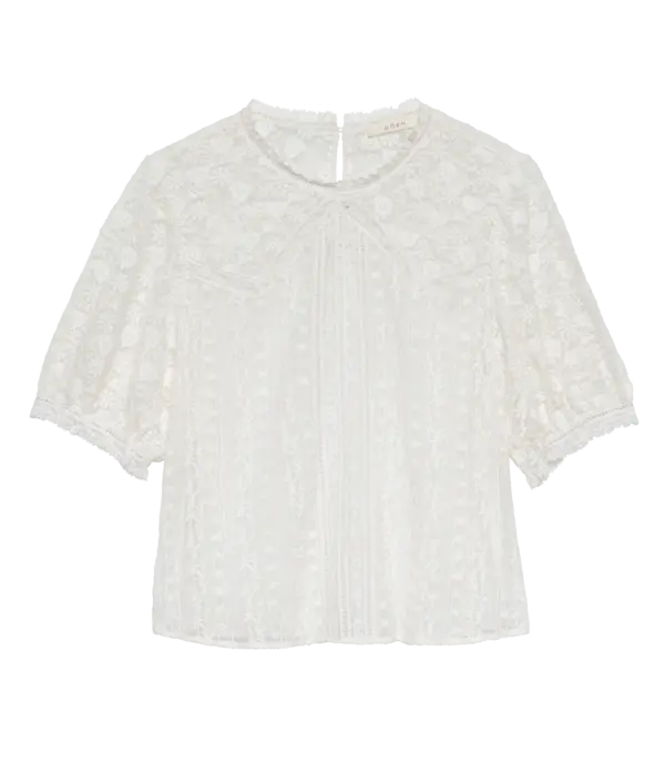 DÔEN Idora Embroidered Tulle Top