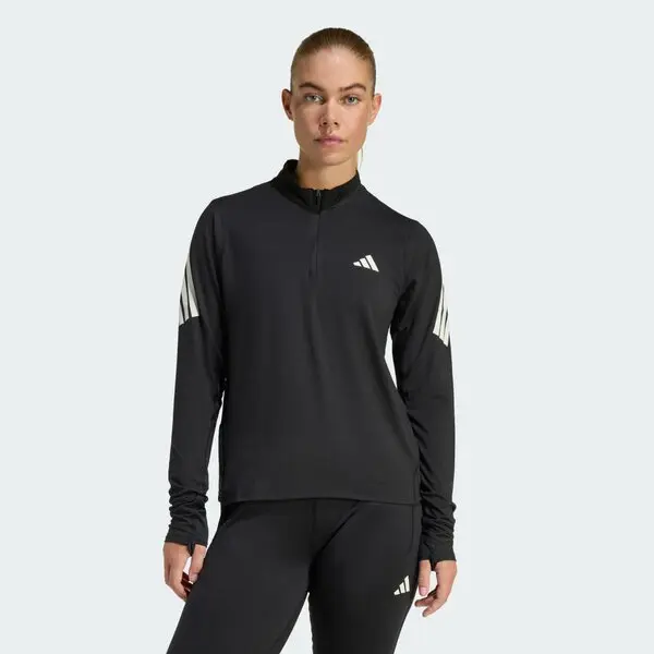 Adidas Adi365 Iconic Running 1/2 Zip Jumper - Black