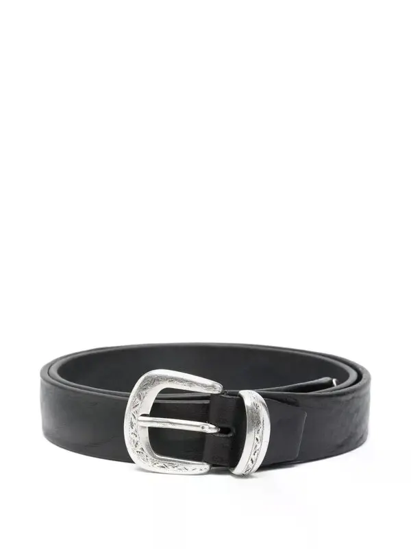 ERALDO Engraved-buckle Belt - Black