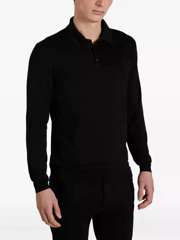 ZANONE Buttoned Polo Shirt - Black