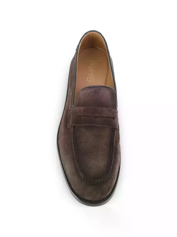ALEXANDER HOTTO Panelled Suede Loafers - Brown