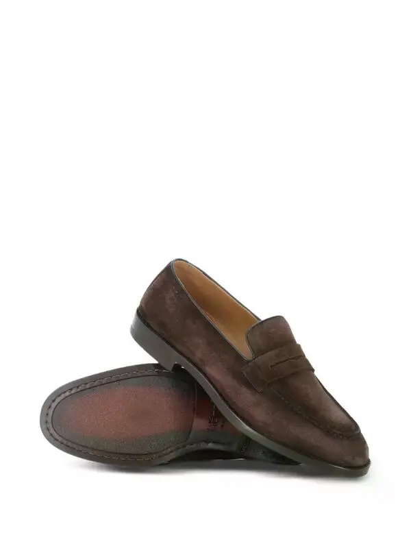 ALEXANDER HOTTO Panelled Suede Loafers - Brown