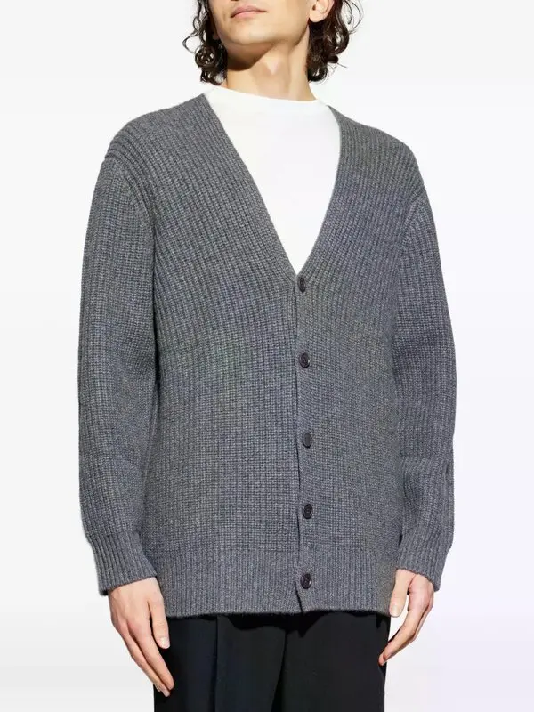 LISA YANG Leander Ribbed Button Cardigan - Grey