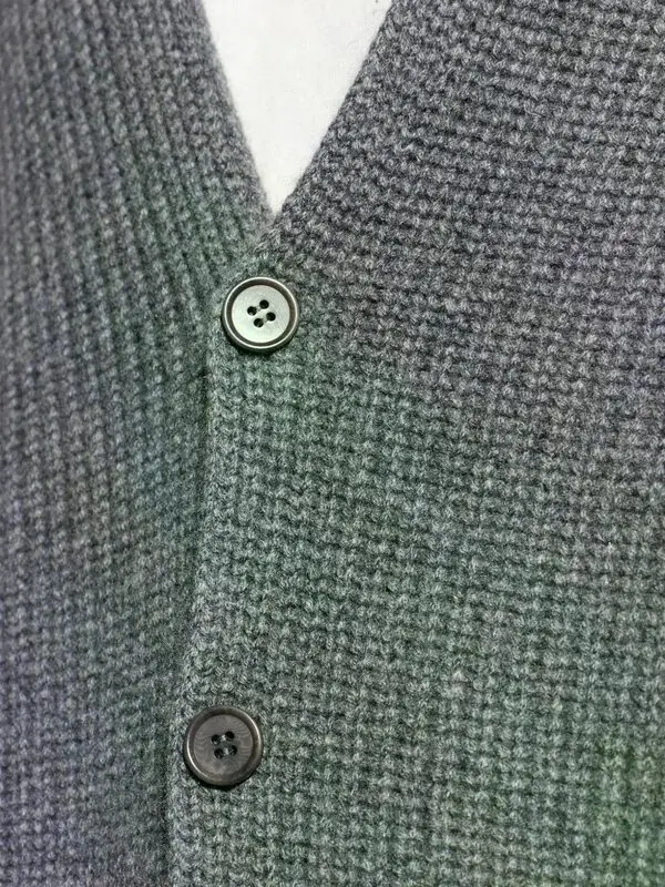 LISA YANG Leander Ribbed Button Cardigan - Grey