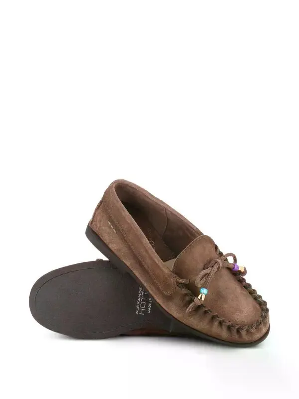 ALEXANDER HOTTO Beaded-embellishment Tie Loafers