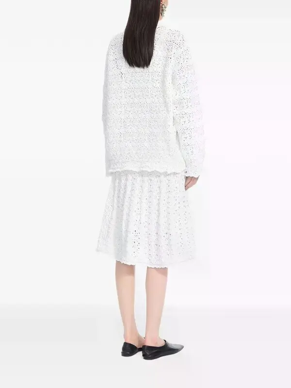 JNBY Jacquard Pullover Sweater - White