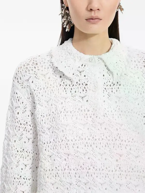 JNBY Jacquard Pullover Sweater - White