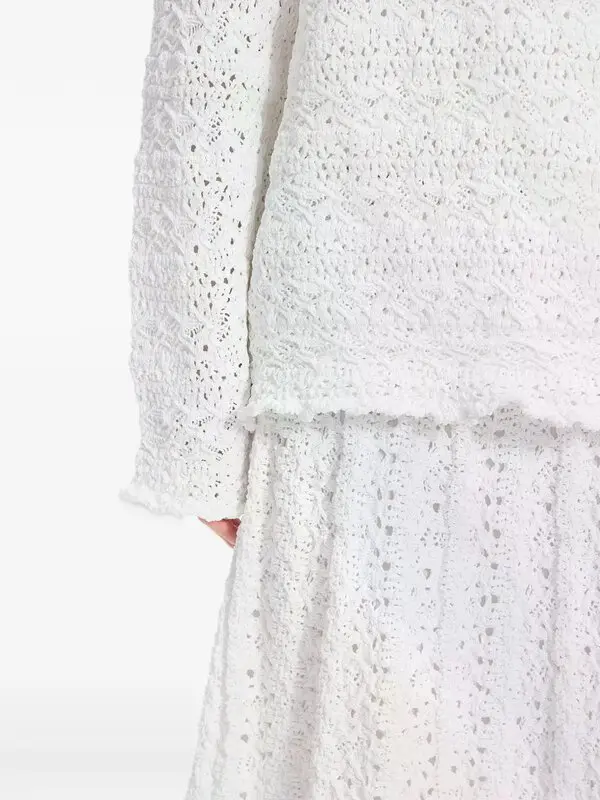 JNBY Jacquard Pullover Sweater - White