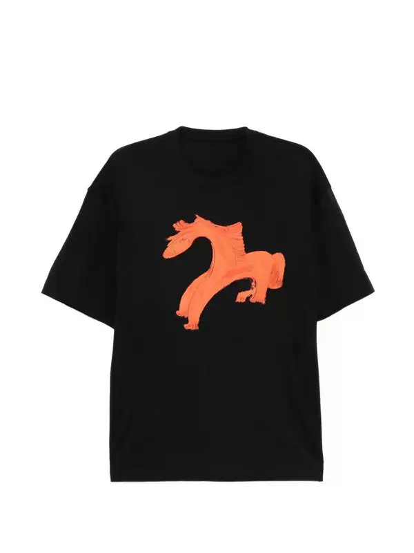 JNBY Illustrated Cotton T-shirt - Black
