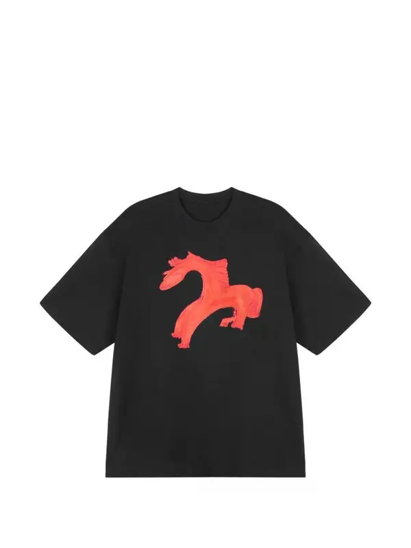JNBY Illustrated Cotton T-shirt - Black