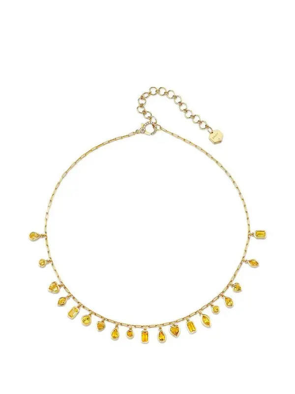 Shay Yellow Sapphire And Citrine Drop Necklace - Gold