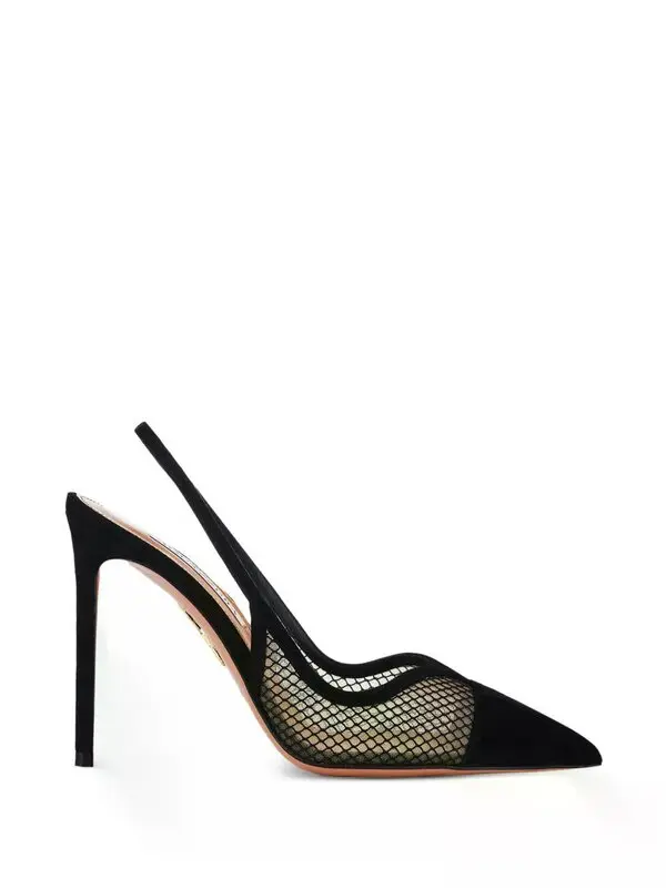 AQUAZZURA Gia Mesh Heeled Sandals - Black