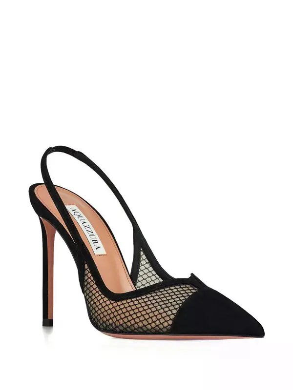 AQUAZZURA Gia Mesh Heeled Sandals - Black