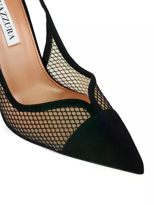 AQUAZZURA Gia Mesh Heeled Sandals - Black