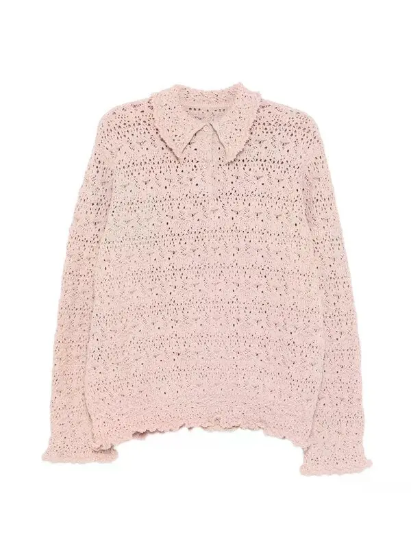 JNBY Jacquard Long Sleeve Pullover Sweater - Pink