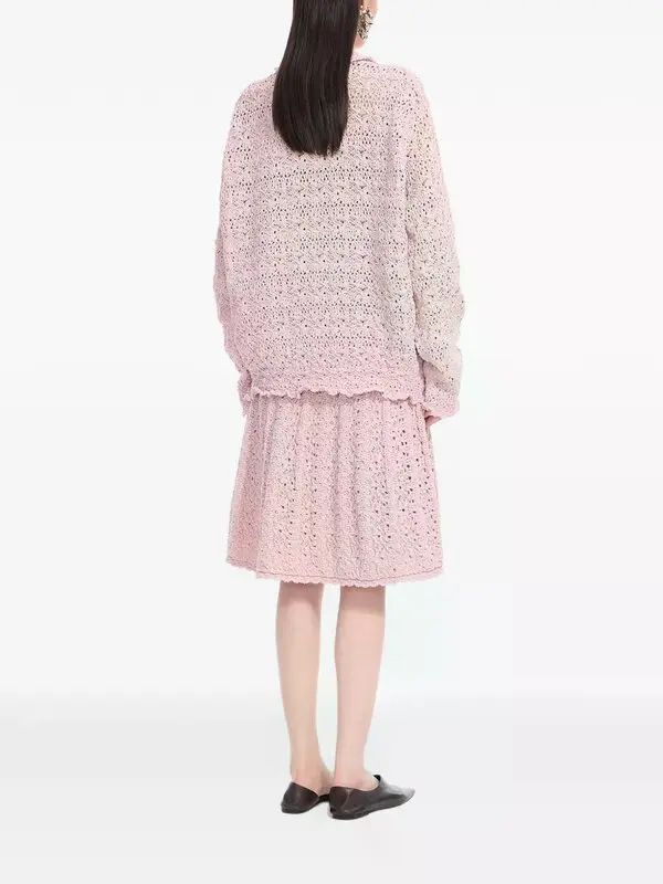 JNBY Jacquard Long Sleeve Pullover Sweater - Pink