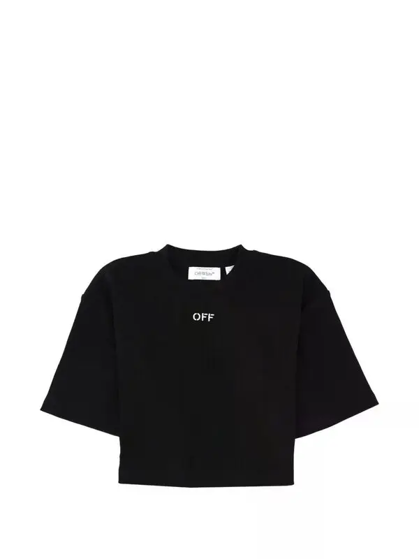 Off-White Off Stamp Cropped T-shirt - Black