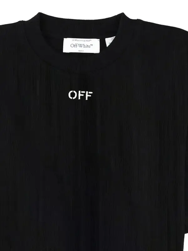 Off-White Off Stamp Cropped T-shirt - Black