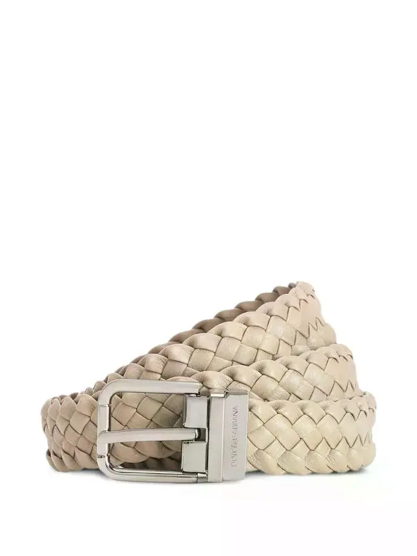 Dolce & Gabbana Woven Leather Belt - Neutrals