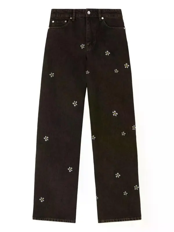 GANNI X Disney Floral-print Jeans - Black