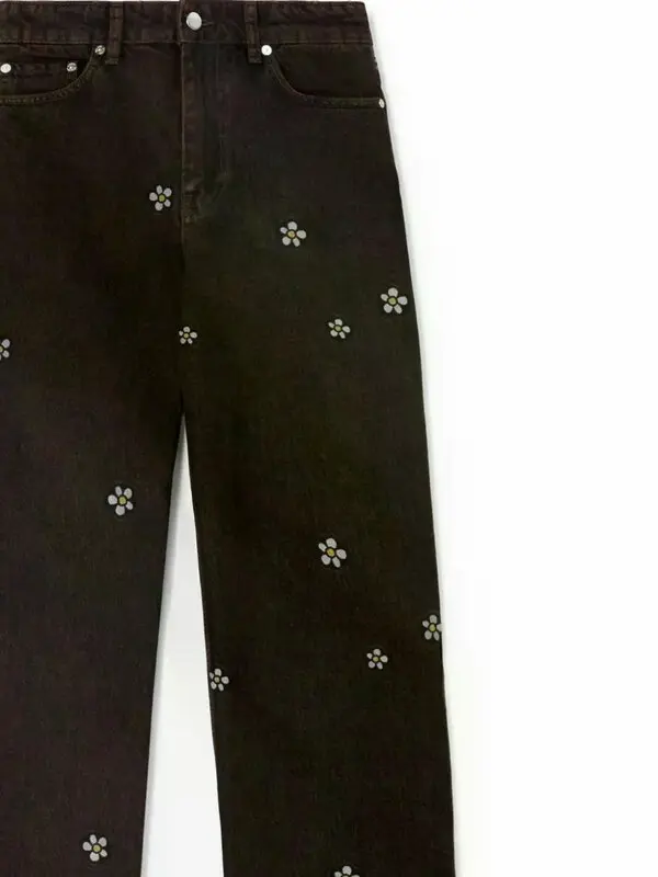 GANNI X Disney Floral-print Jeans - Black