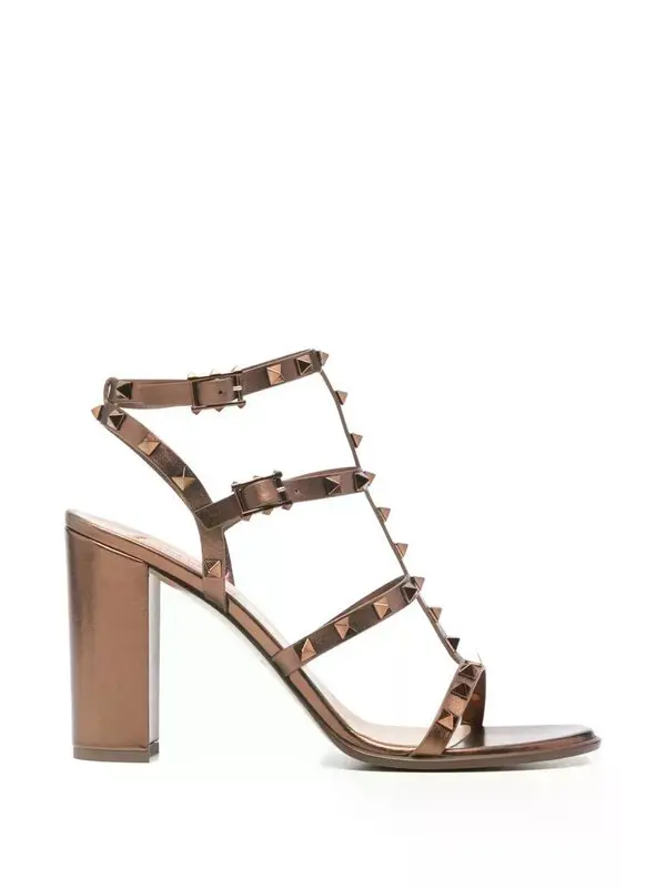 Valentino Garavani Rockstud Heeled Sandals - Brown