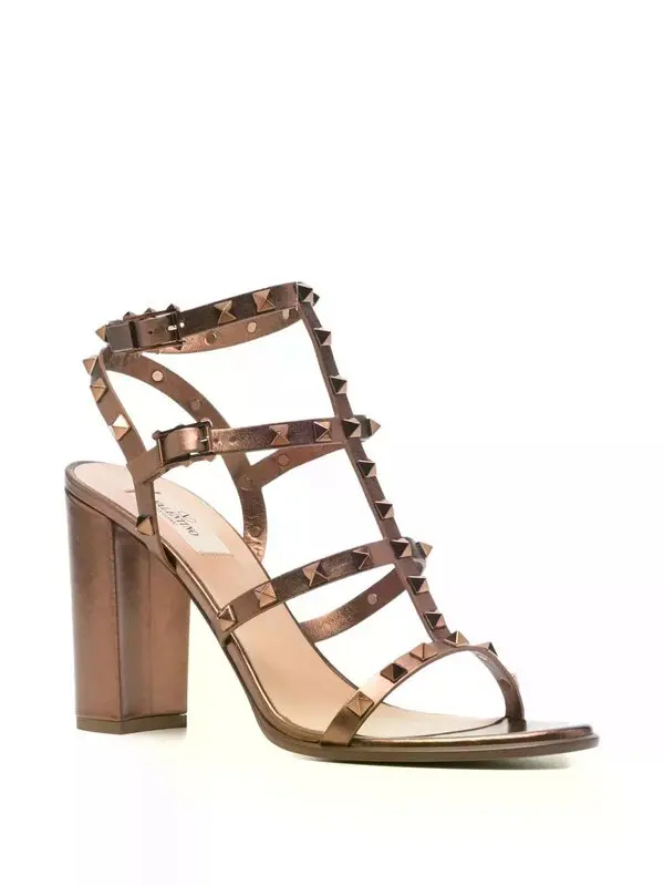 Valentino Garavani Rockstud Heeled Sandals - Brown