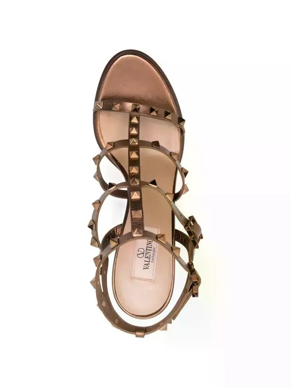 Valentino Garavani Rockstud Heeled Sandals - Brown