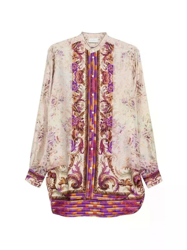 PIERRE-LOUIS MASCIA Floral Print Shirt - Neutrals