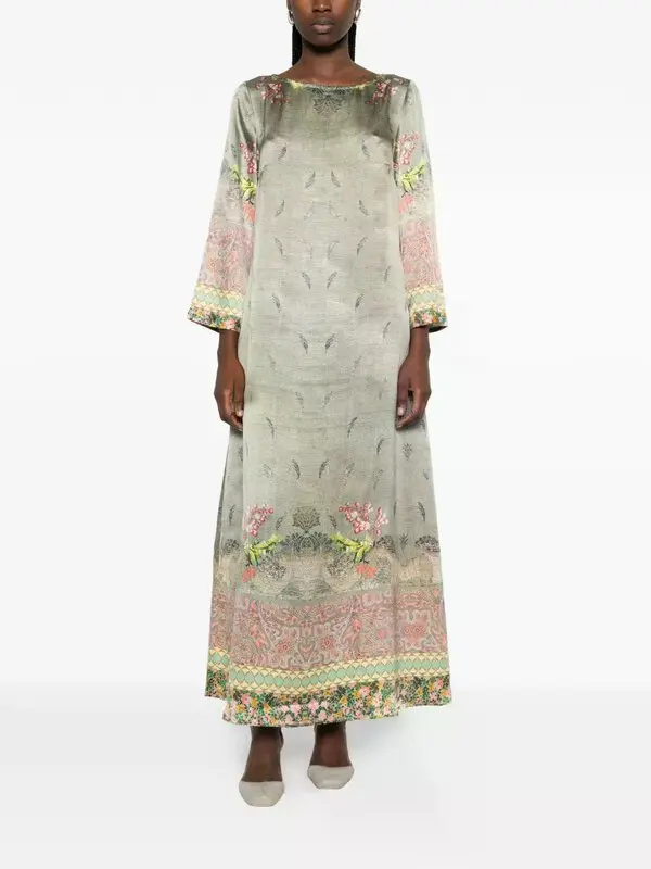 PIERRE-LOUIS MASCIA Floral-print Maxi Dress - Green