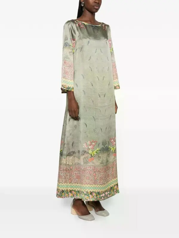 PIERRE-LOUIS MASCIA Floral-print Maxi Dress - Green