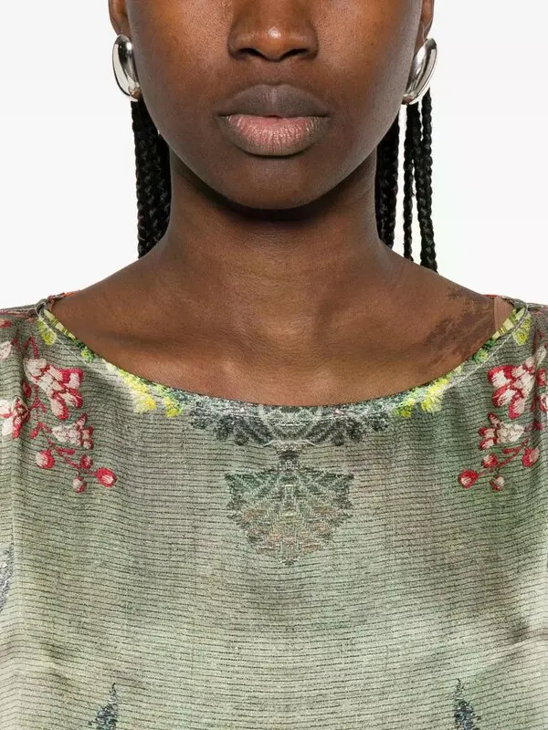 PIERRE-LOUIS MASCIA Floral-print Maxi Dress - Green