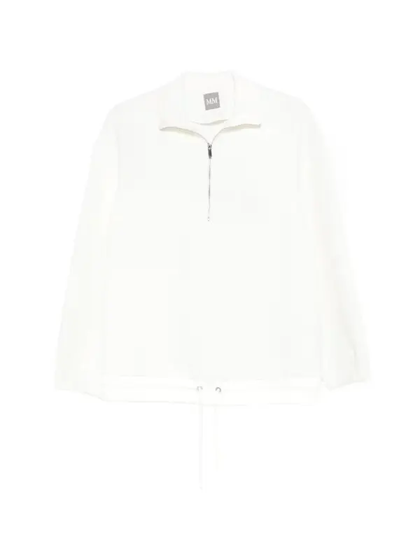 Max Mara Zip-up Sweatshirt With Drawstring Hem - White