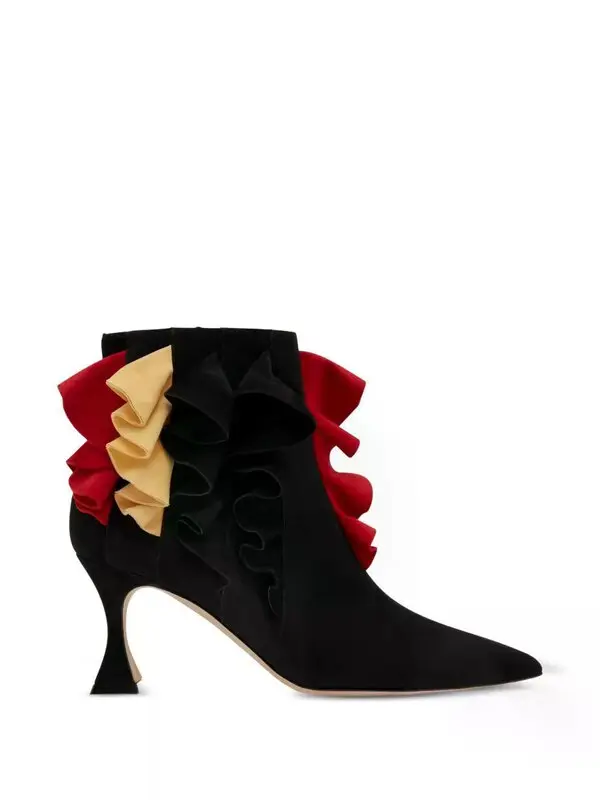 Manolo Blahnik Ruffled-detail Ankle Boots