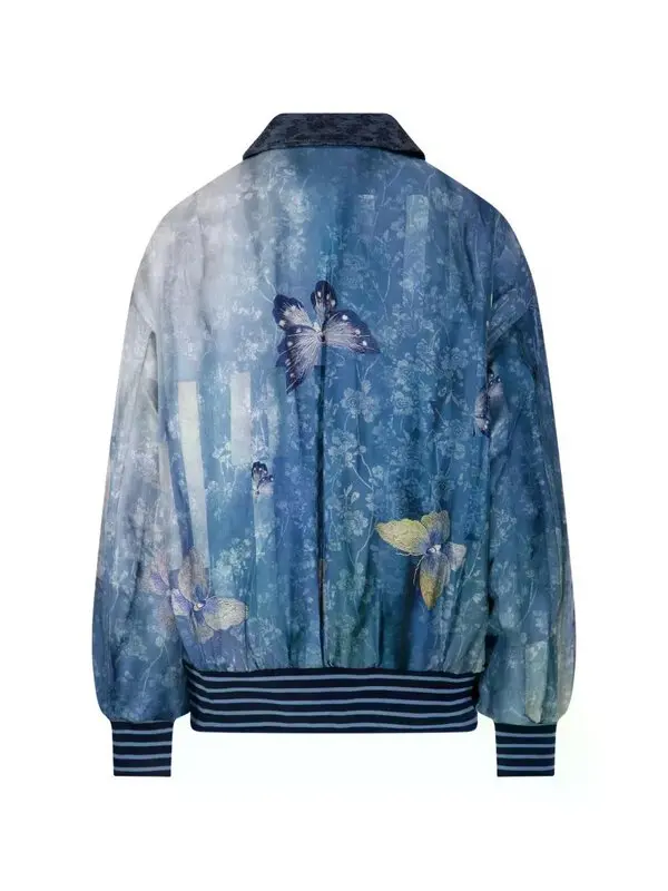 PIERRE-LOUIS MASCIA Floral-print Bomber Jacket - Blue