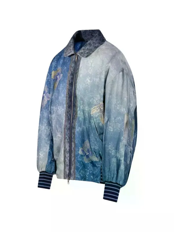 PIERRE-LOUIS MASCIA Floral-print Bomber Jacket - Blue