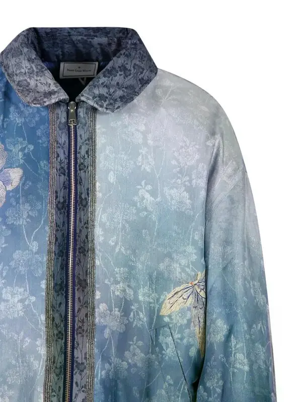 PIERRE-LOUIS MASCIA Floral-print Bomber Jacket - Blue