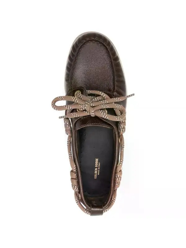 GOLDEN GOOSE Cruise Loafers In Glossy Dark Leather - Brown