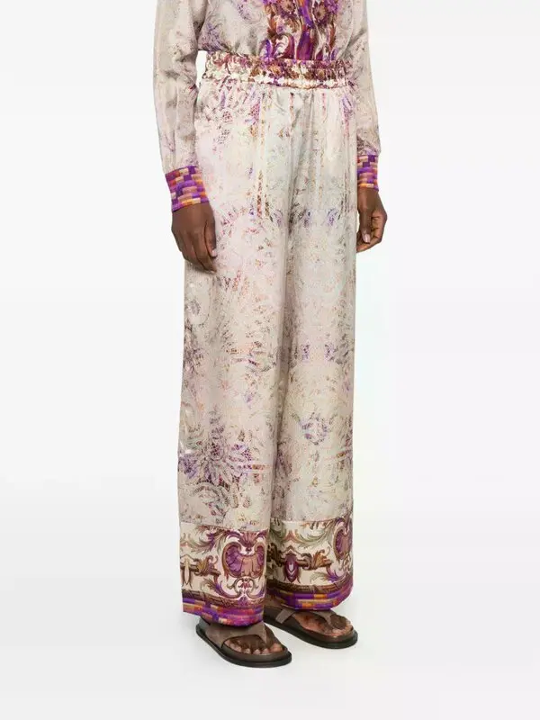 PIERRE-LOUIS MASCIA Printed Wide Leg Trousers