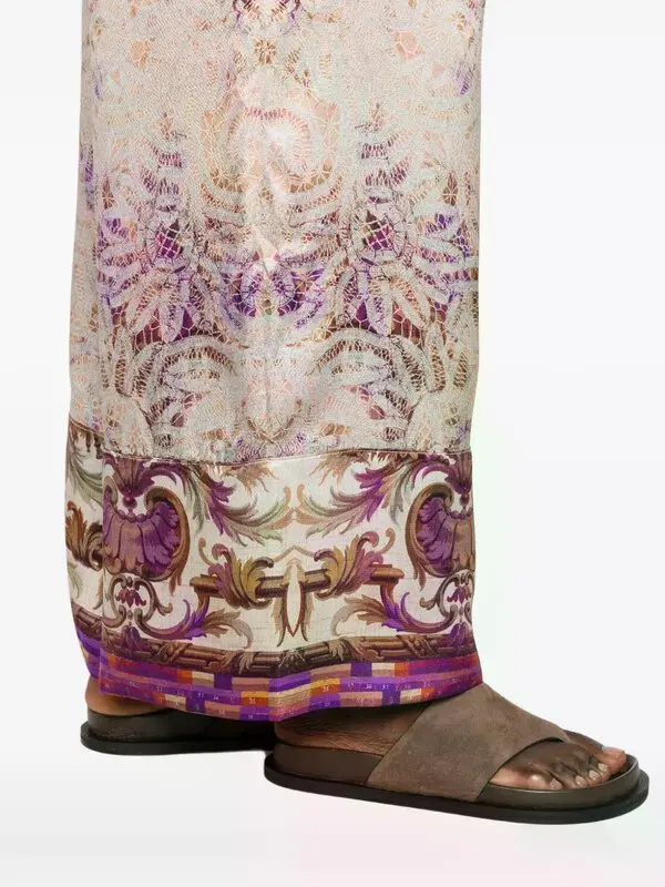 PIERRE-LOUIS MASCIA Printed Wide Leg Trousers