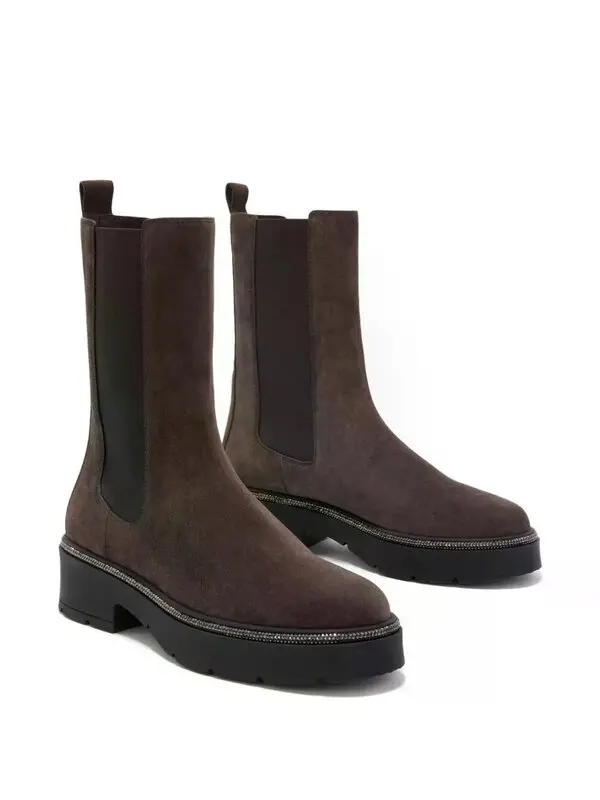 Rene Caovilla Leather Chelsea Boots